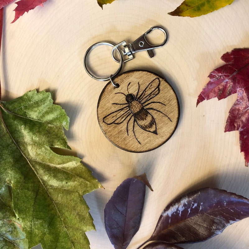 Wood Burned Keychain - Etsy