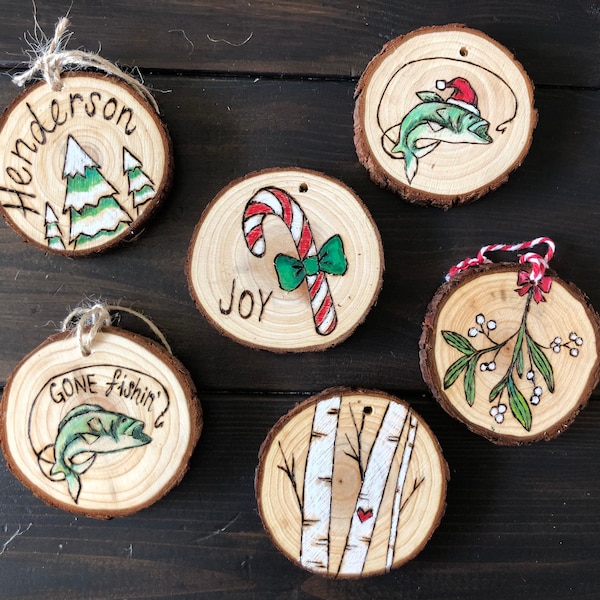 Wood Burning Christmas Ornaments - Etsy