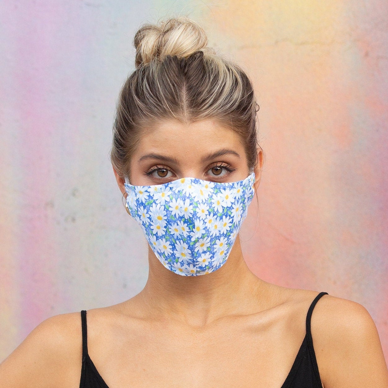 Blue Daisy Face Mask Floral Face Masks Hand Made Face | Etsy