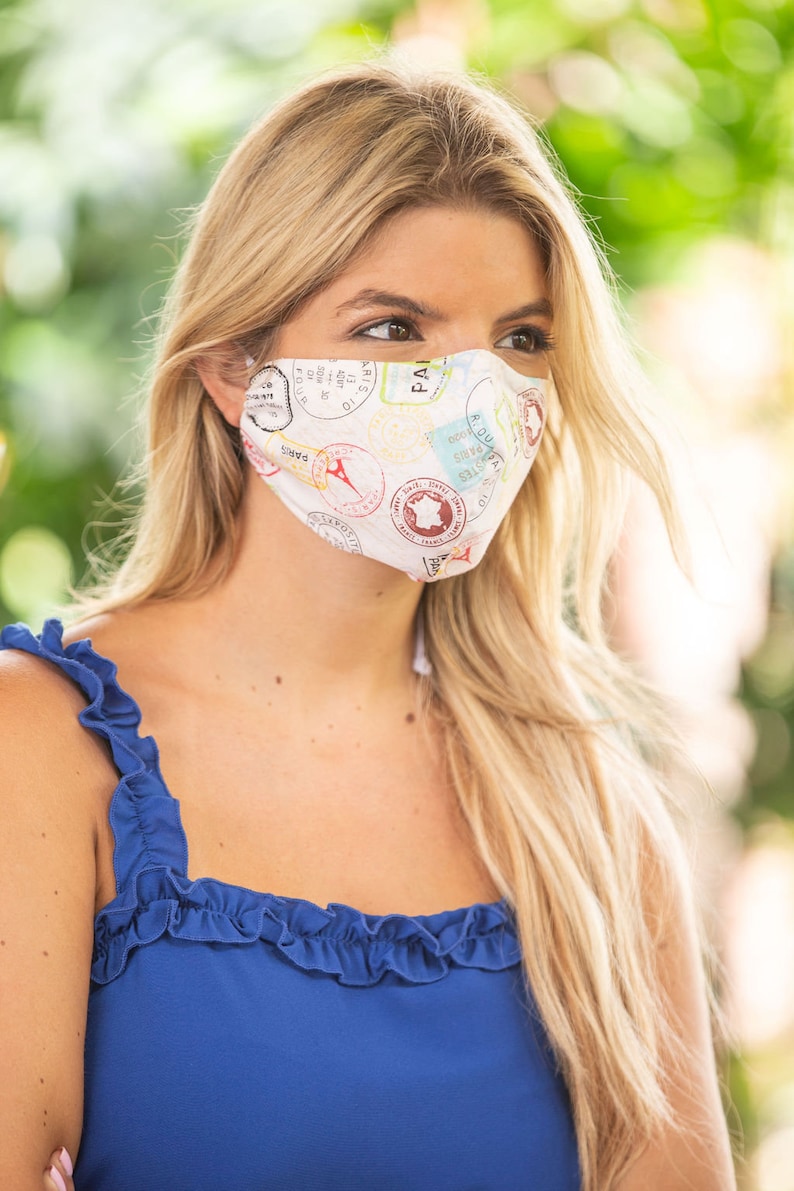 Paris Face Mask 2 PM2.5 Filters USA Paris Travel Fabric - Etsy