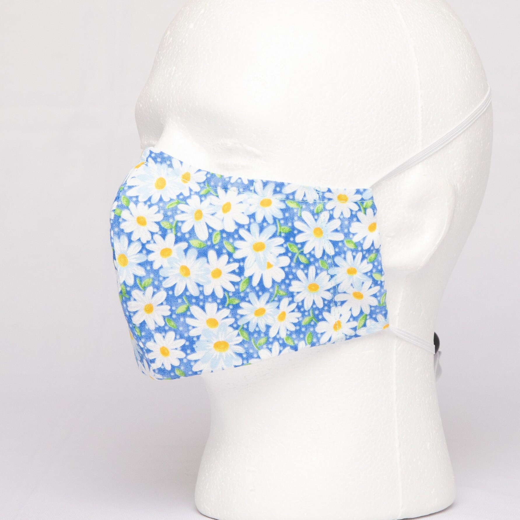 Blue Daisy Face Mask Floral Face Masks Hand Made Face | Etsy