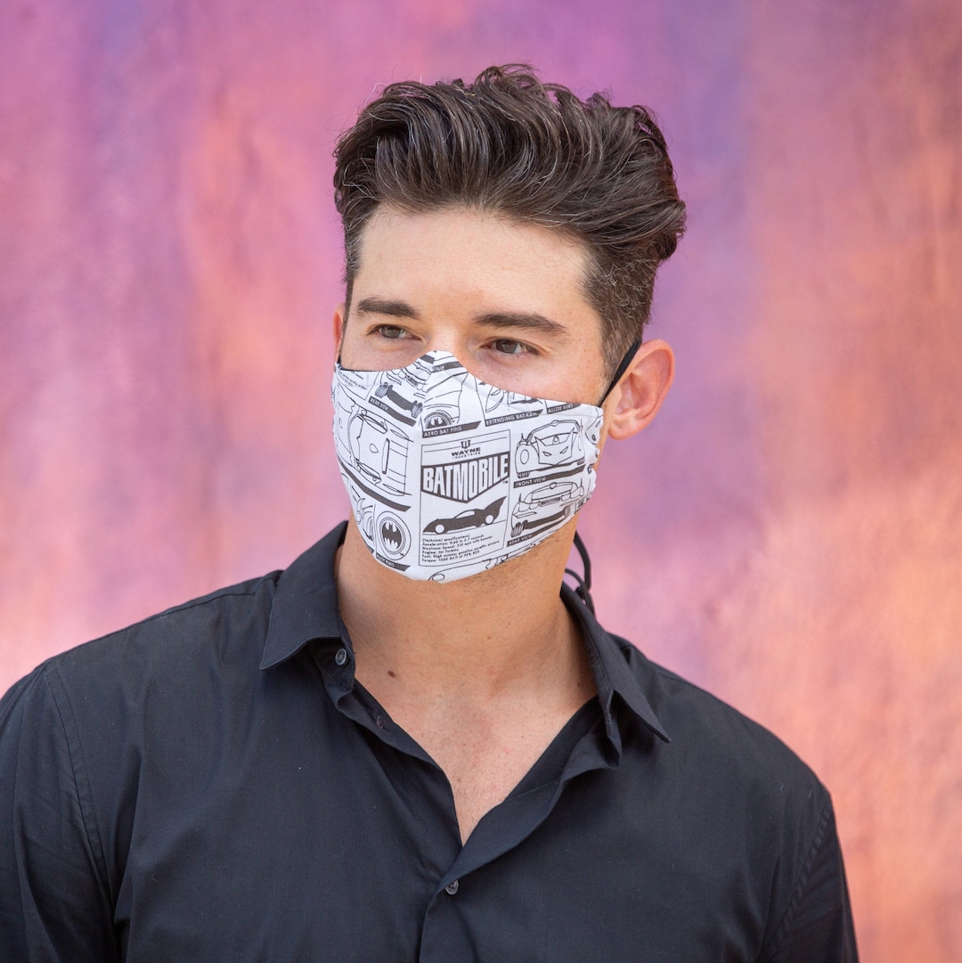 Batman Face Mask + 2 PM2.5 Filters USA - Batmobile Theme, Fabric Face ...