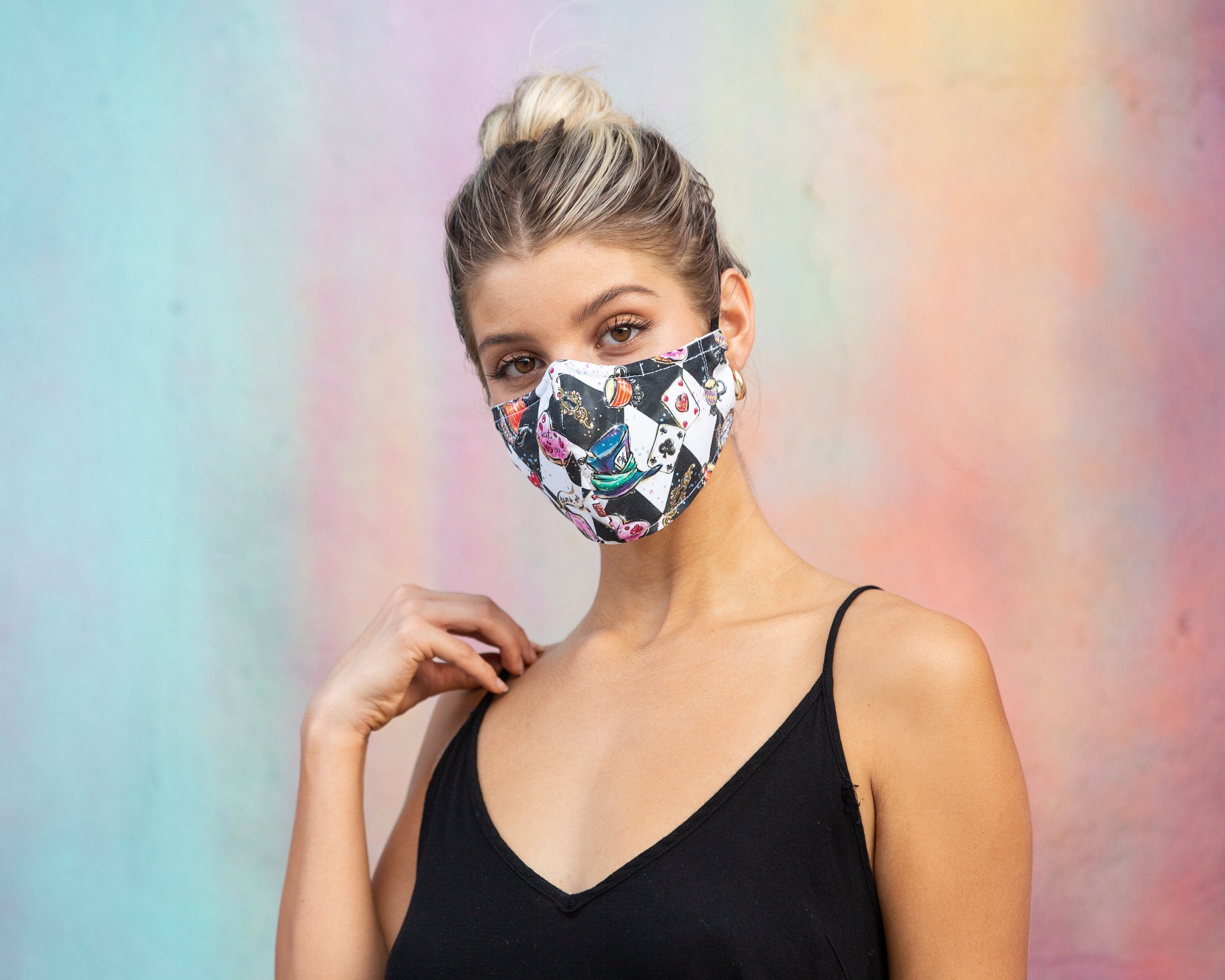 Alice Wonderland Fantasy Face Mask 2 PM2.5 Filters USA, Fabric Face ...