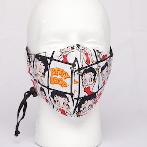 Betty Boop Face Mask + 2 PM2.5 Filters USA - Betty Boop, Fabric Face ...
