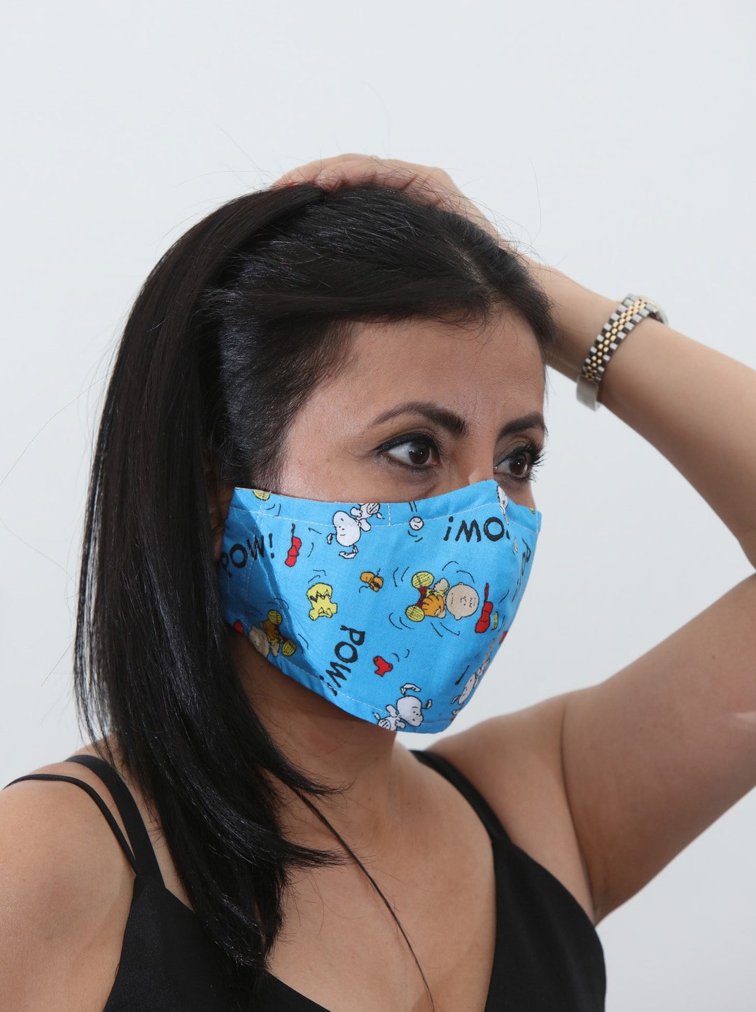 Snoopy Face Mask Pow Wow!, Fabric Face Mask, Washable Face Mask ...