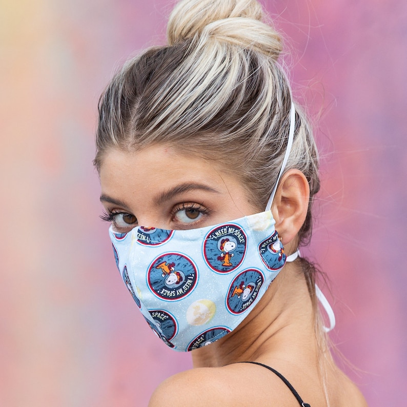 Snoopy Space Face Mask + 2 PM2.5 Filters USA - Snoopy White Peanuts ...