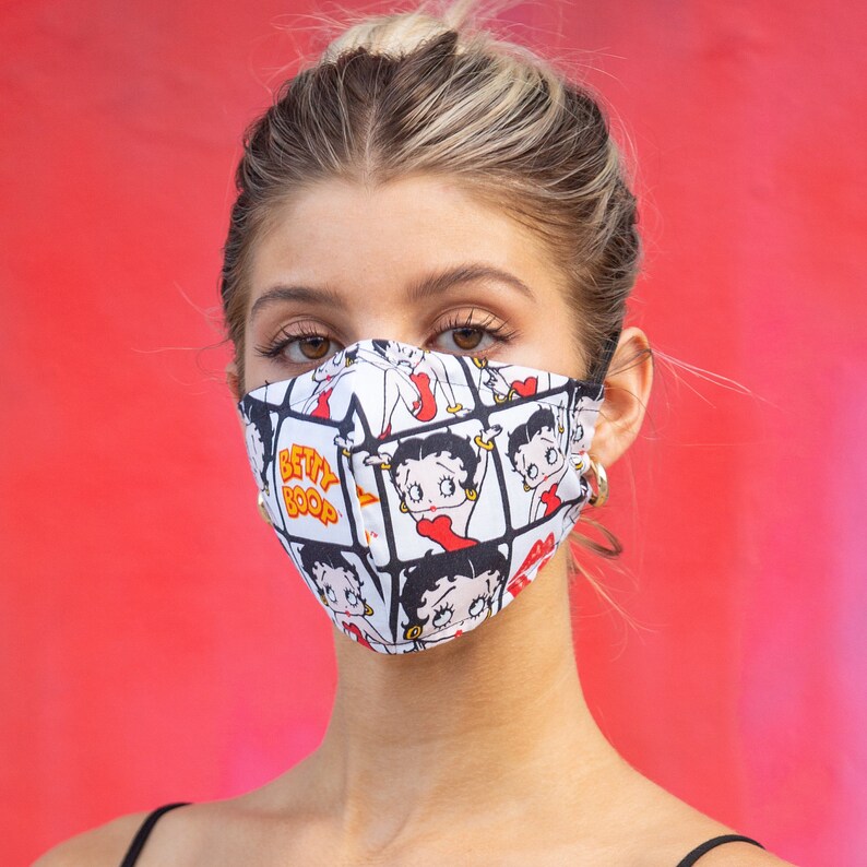 Betty Boop Face Mask + 2 PM2.5 Filters USA - Betty Boop, Fabric Face ...
