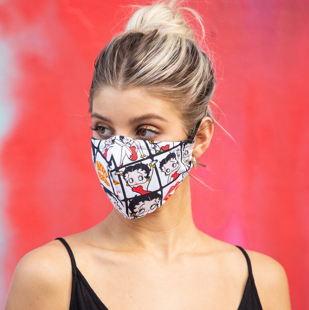 Betty Boop Face Mask + 2 PM2.5 Filters USA - Betty Boop, Fabric Face ...