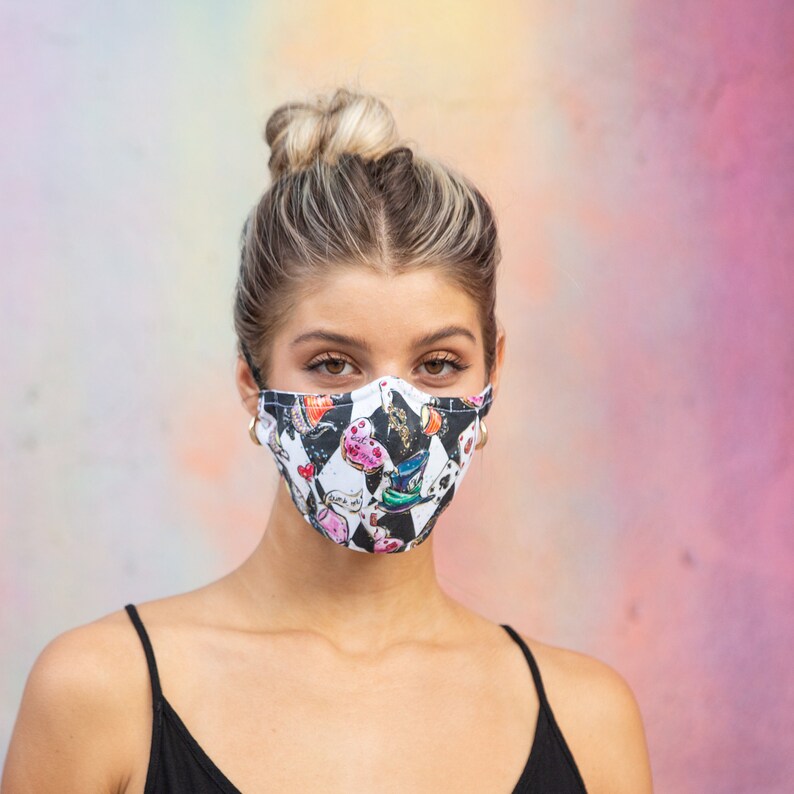 Alice Wonderland Fantasy Face Mask 2 PM2.5 Filters USA, Fabric Face ...