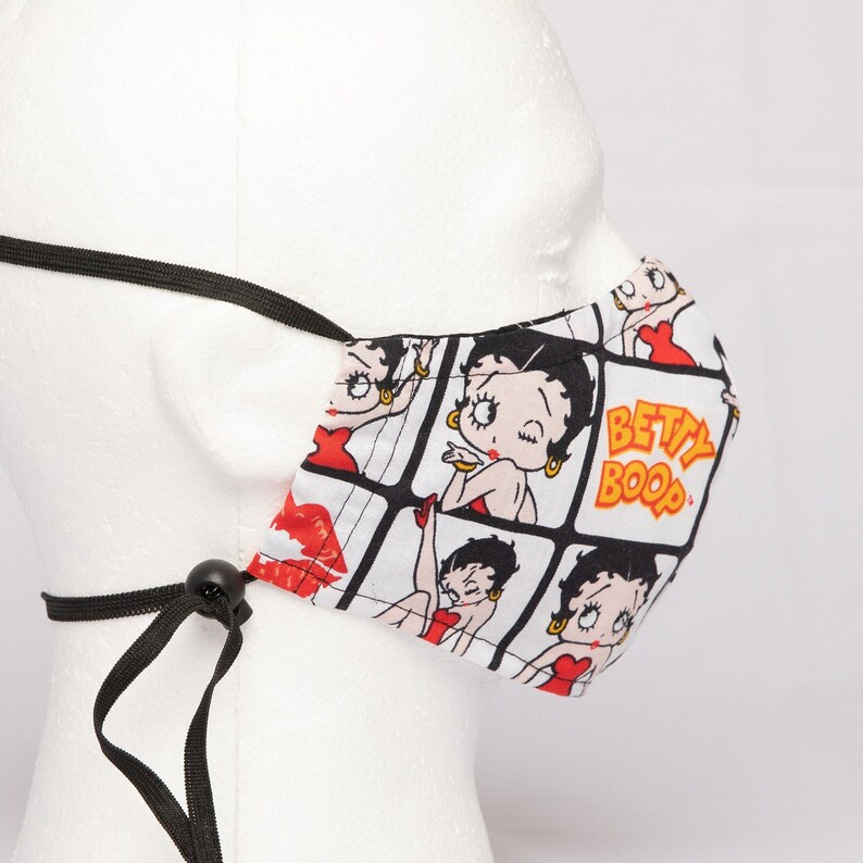 Betty Boop Face Mask + 2 PM2.5 Filters USA - Betty Boop, Fabric Face ...