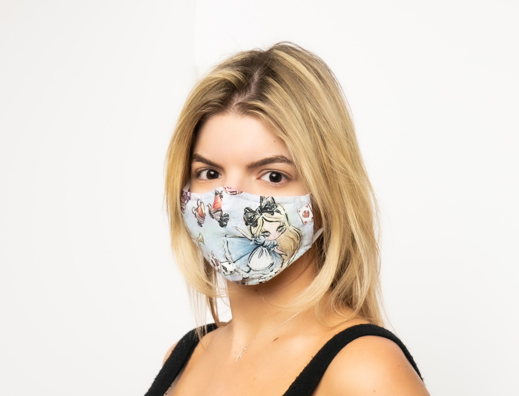 Alice Wonderland Face Mask 2 PM2.5 Filters USA Fabric Face - Etsy