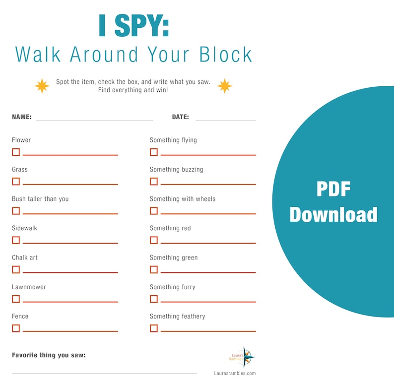 I SPY: Walk Around Your Block - Etsy