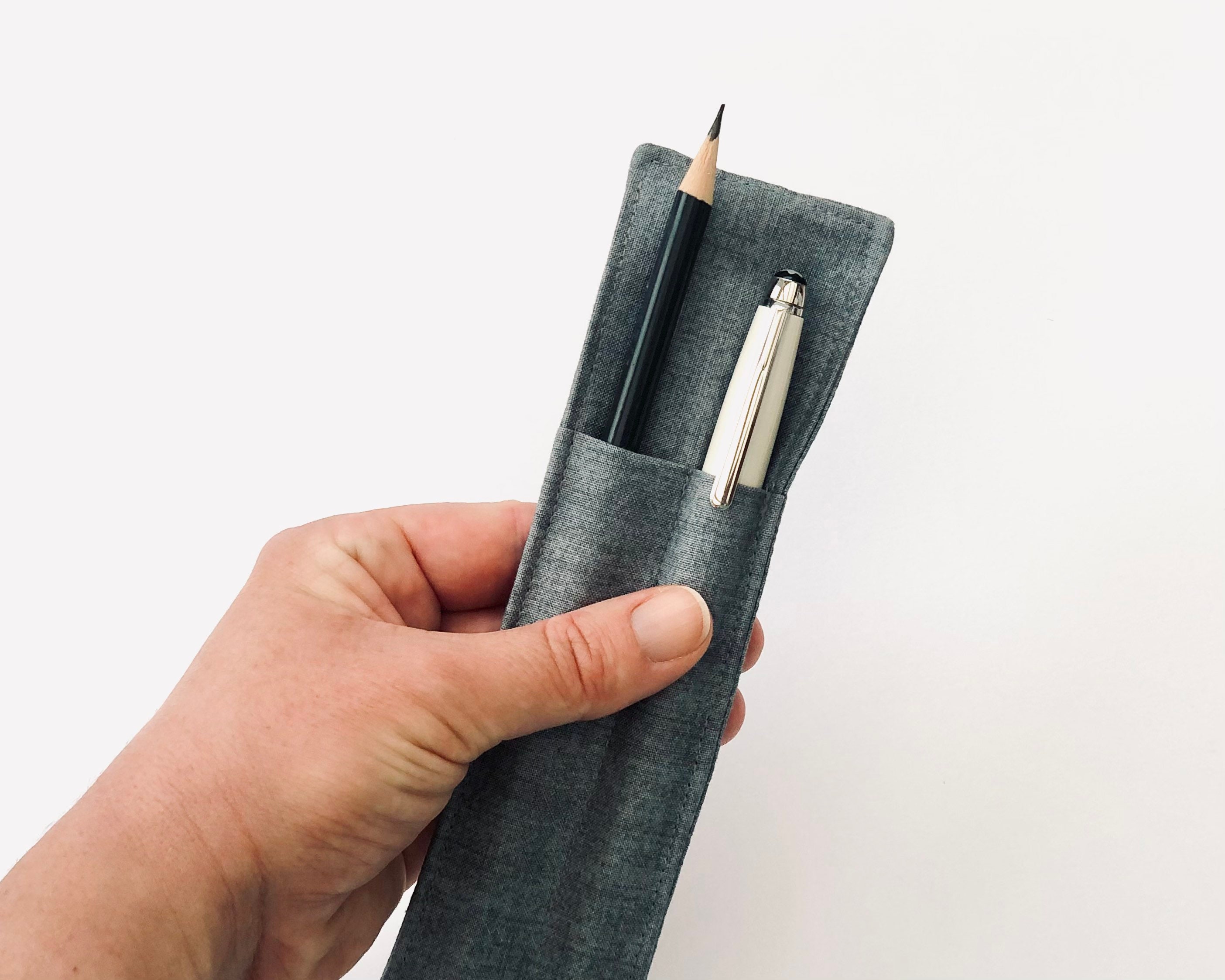 Linen Fabric Pen Holder | Pen Pouch for Notebooks, Journals and ...