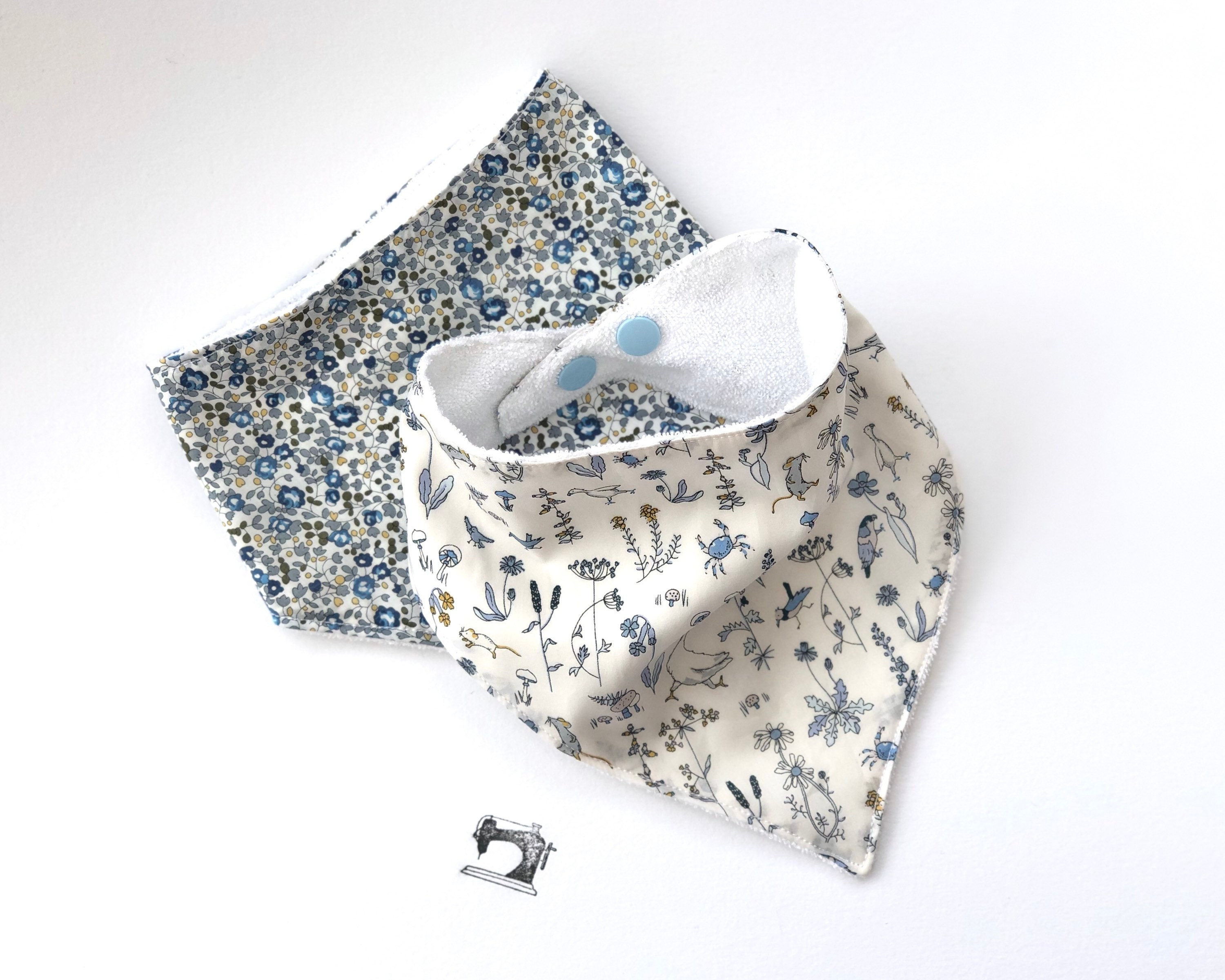 Liberty Baby Boy Bib Set Two Baby Bandanas Boys Dribble - Etsy