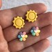Sun Studs, Pastel Rainbow Tiny Flower Stud Pack - Etsy