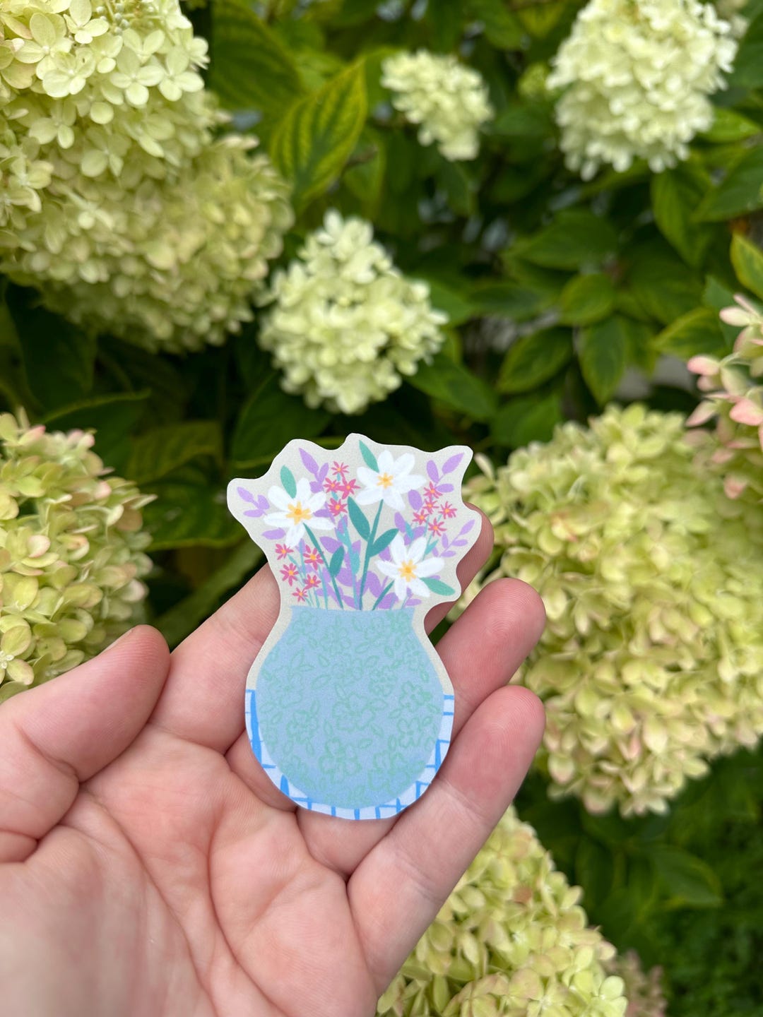 Flower Vase Die Cut Vinyl Sticker / Water Resistant / UV Matte Laminate ...