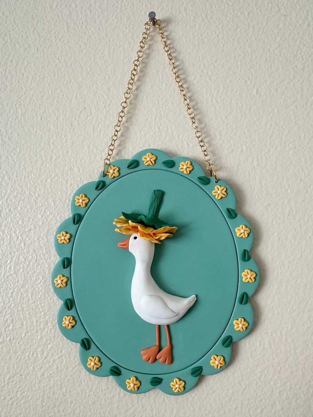 Duck With Flower Hat Wall Hanging - Etsy