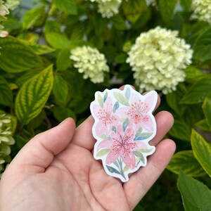 Pink Lillies Die Cut Vinyl Sticker / Water Resistant/ UV Matte Laminate ...