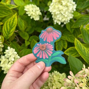 Purple Coneflower Die Cut Vinyl Sticker / Water Resistant/ UV Matte ...