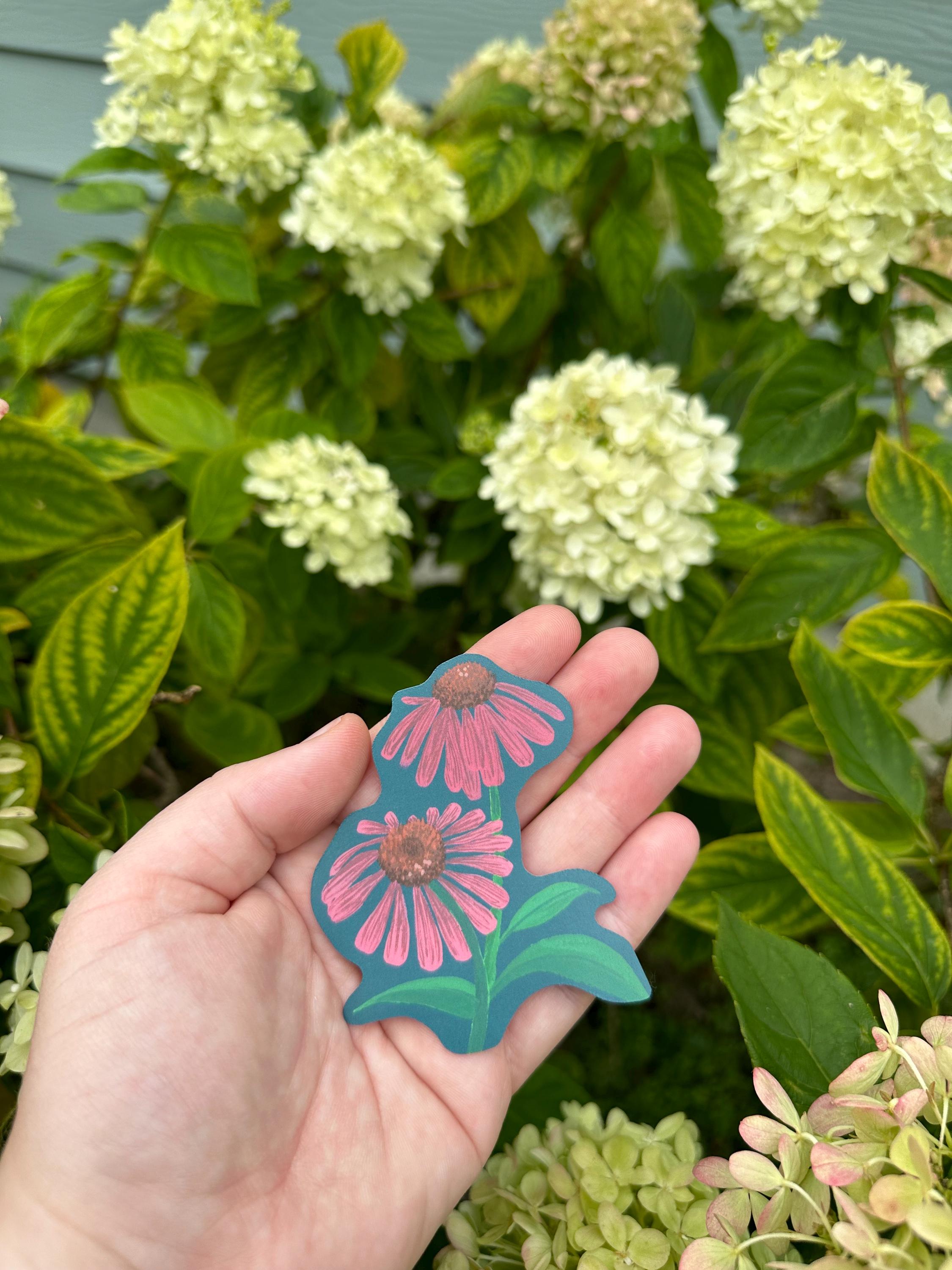 Purple Coneflower Die Cut Vinyl Sticker / Water Resistant/ UV Matte ...