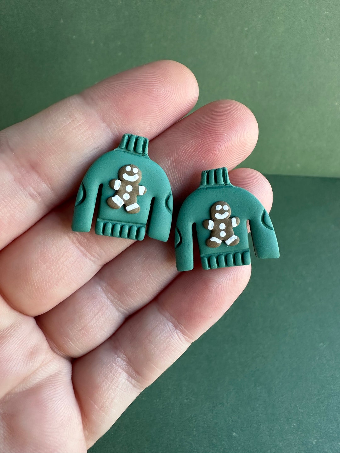 Ugly Gingerbread Man Sweater Stud Earrings - Etsy