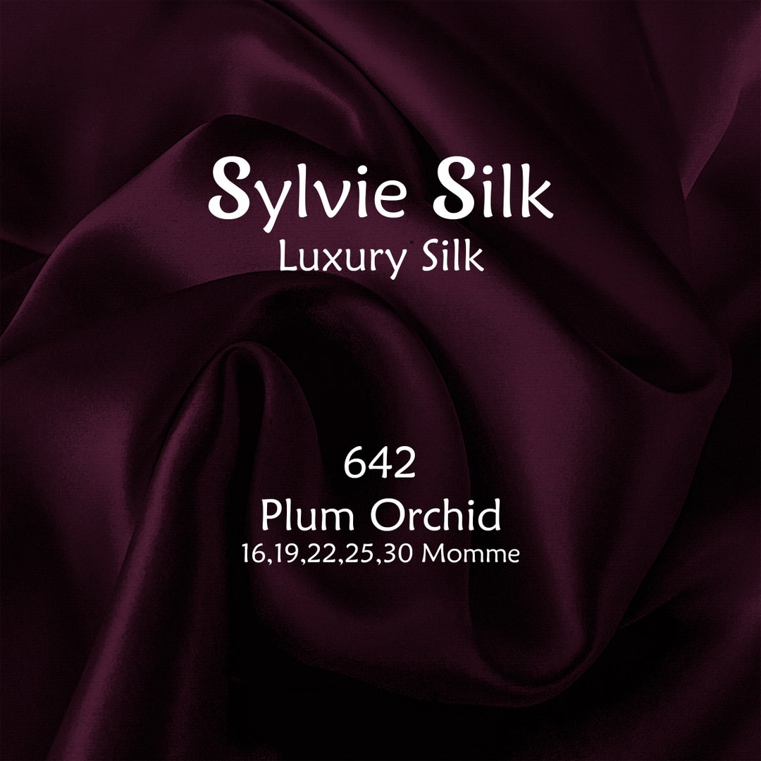 25 & 30 Momme Mulberry Silk Fabric PLUM ORCHID Width 45” | Grade 6A 100 ...