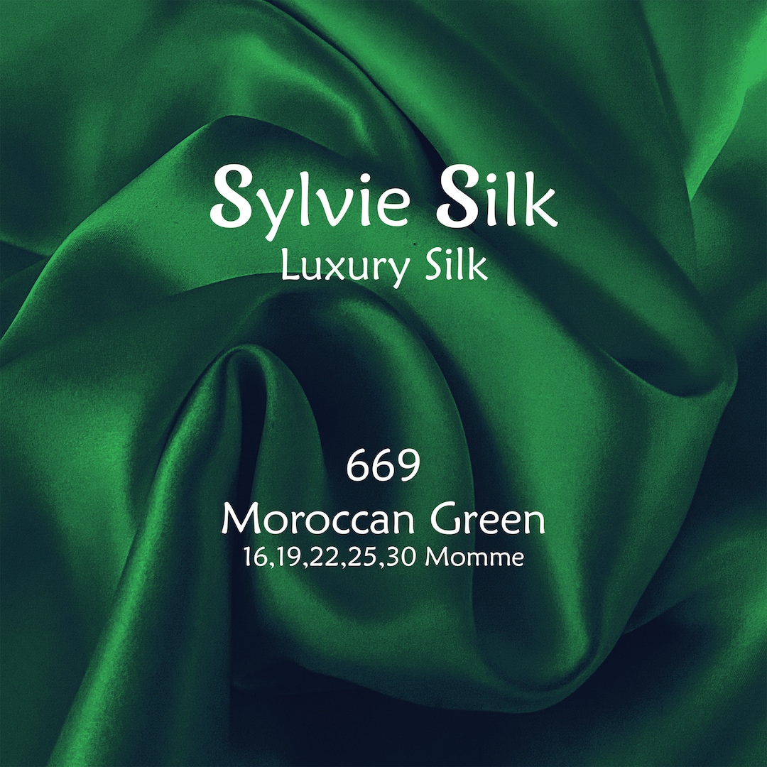 25 & 30 Momme Mulberry Silk Fabric MOROCCAN GREEN Width 45” | Grade 6A ...