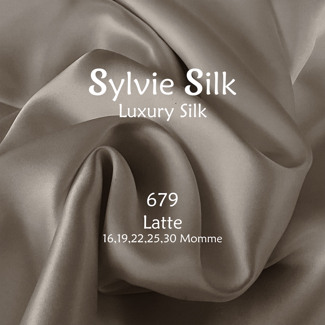 25 & 30 Momme Mulberry Silk Fabric LATTE Width 45” | Grade 6A 100% Pure ...