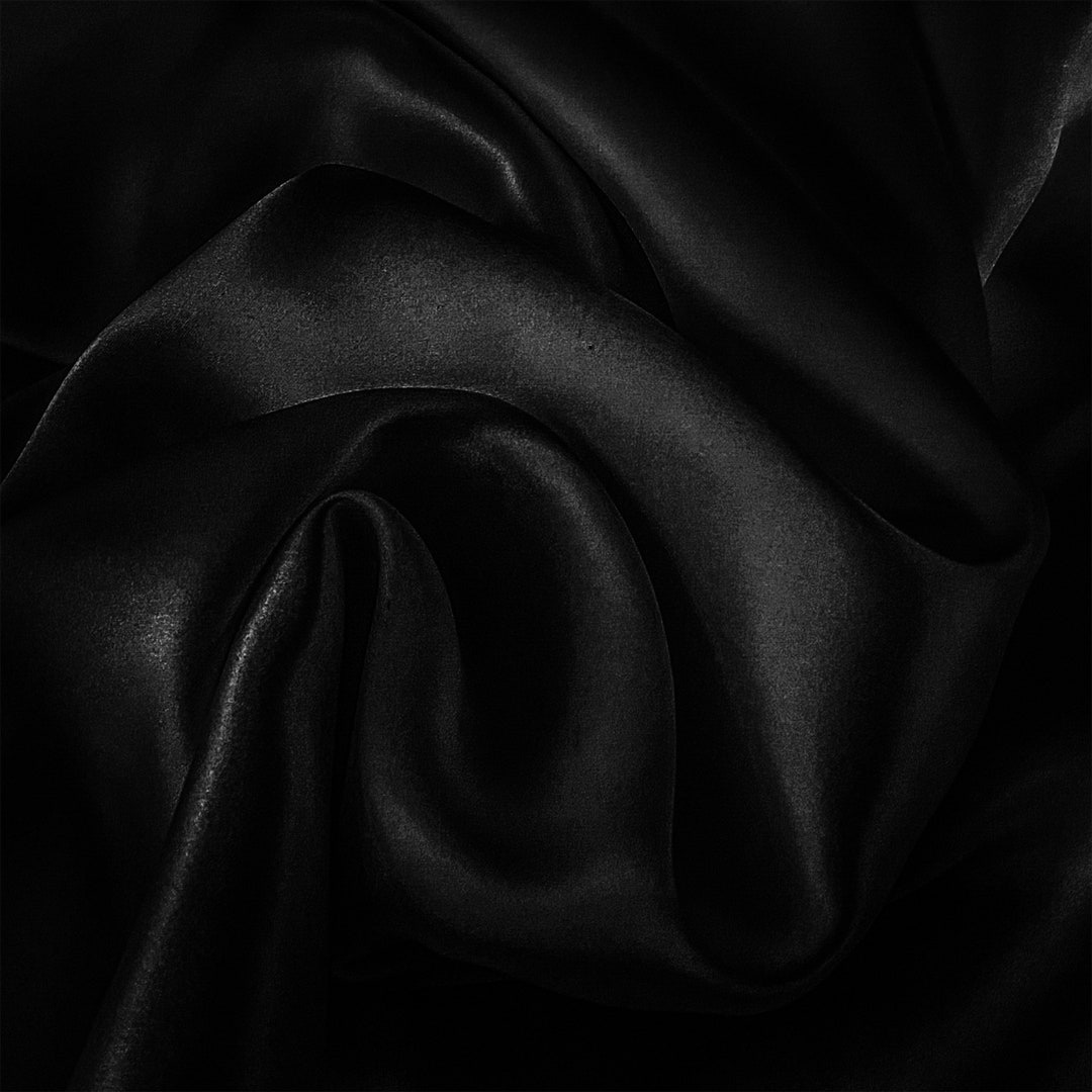30 Momme Mulberry Silk Fabric BLACK Width 54” | Grade 6A 100% Pure ...