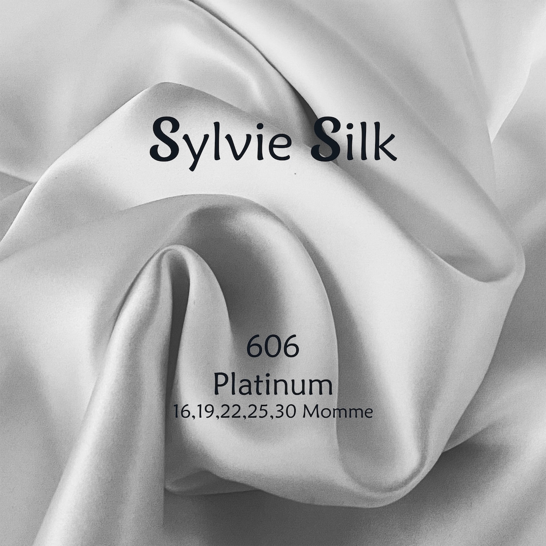 16,19 & 22 Momme Mulberry Silk Fabric PLATINUM Width 45” | Grade 6A 100 ...