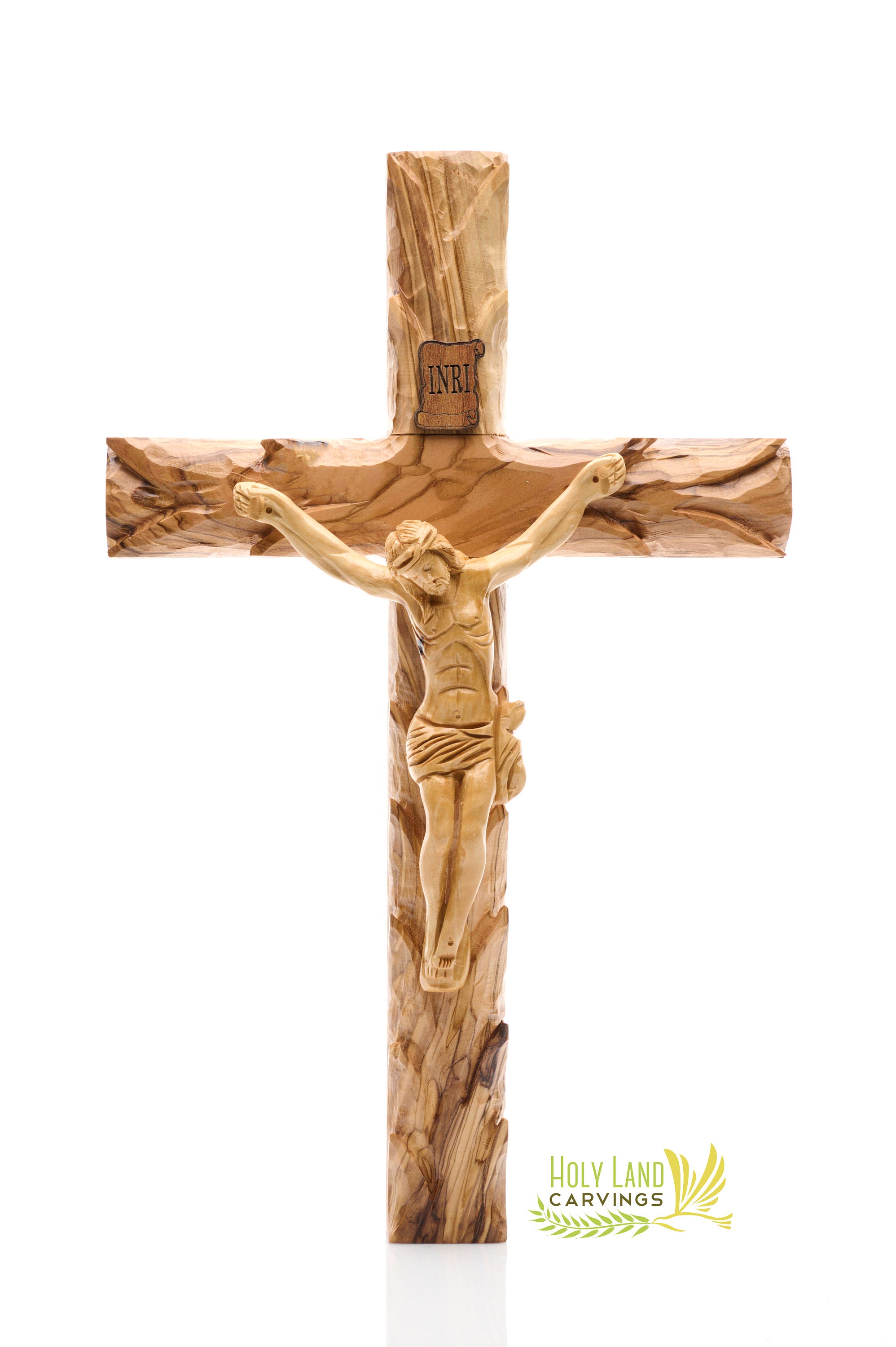 Large Catholic Wall Crucifix Made of Olive Wood | 14 Inch Wooden ...