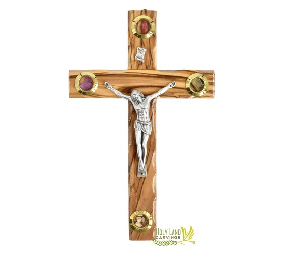 6 Inch Wall Cross Crucifix Holy Land Olive Wood Cross 4 - Etsy
