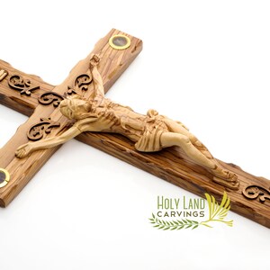 Large Crucifix for Wall | 20 Inch Olive Wood Catholic Crucifix Cross ...
