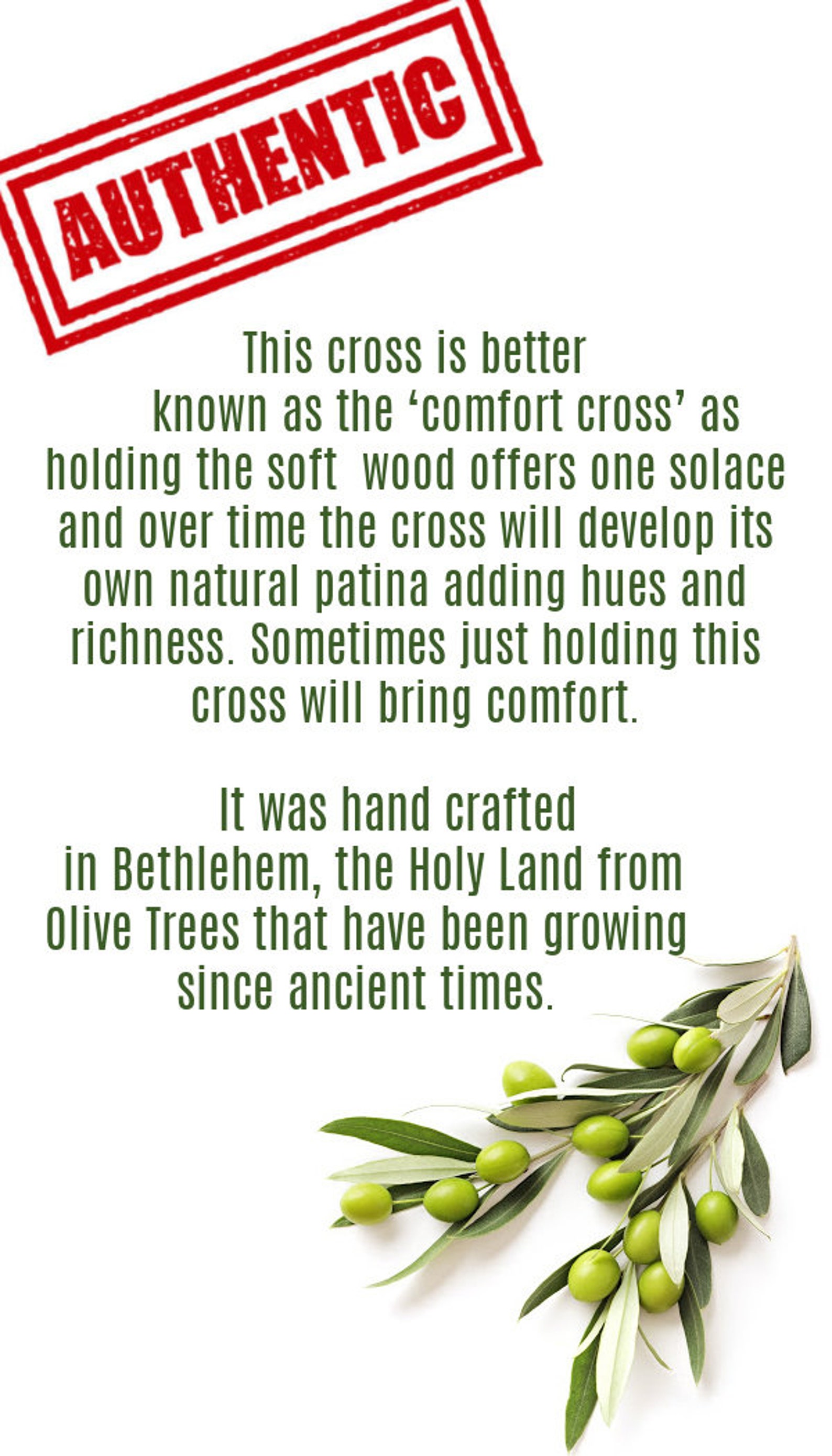 Peace Be With You Comfort Cross, Olive Wood Cross Laser Engraved, Hand ...