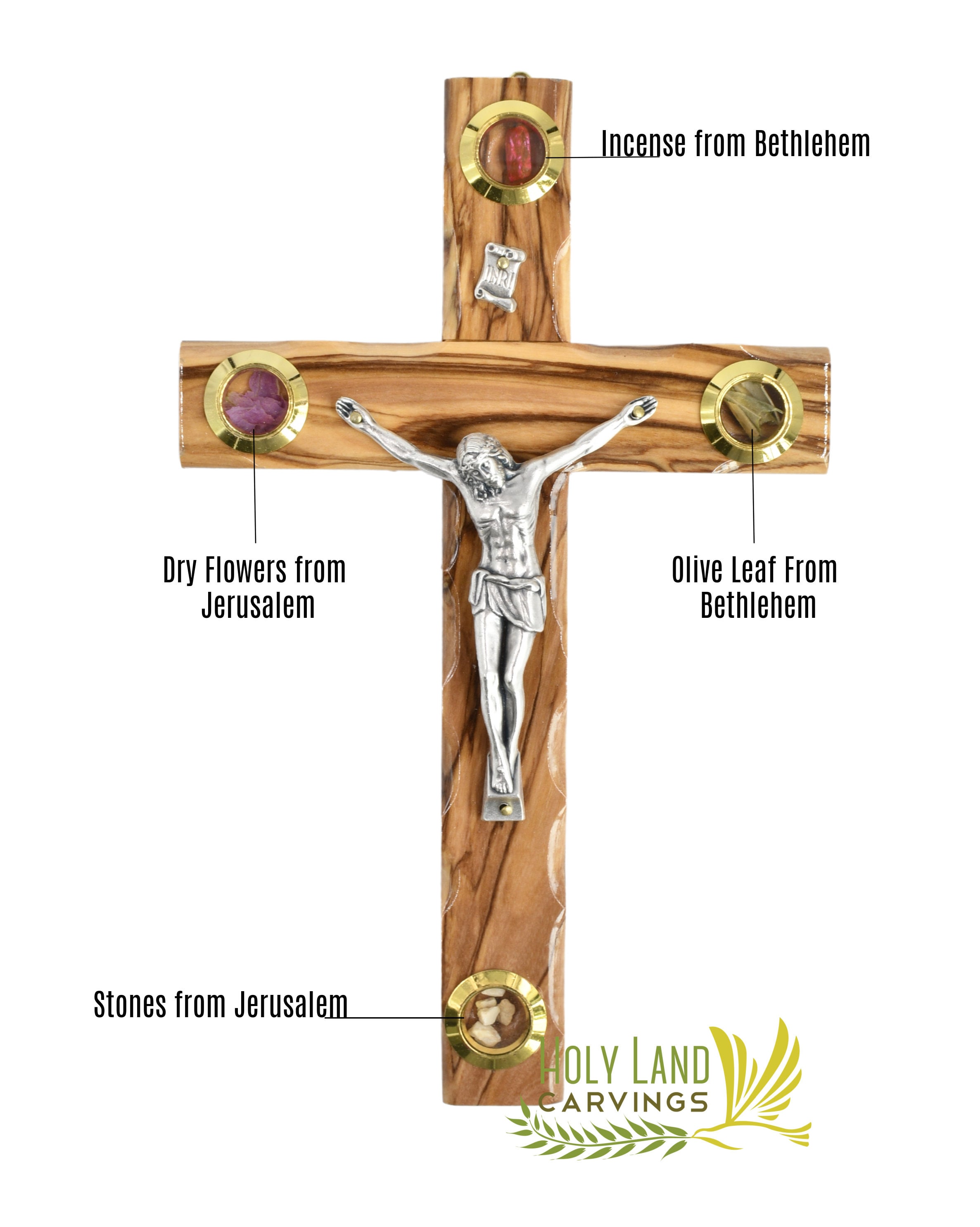 8 Inch Wall Cross Crucifix Holy Land Olive Wood Cross 4 - Etsy