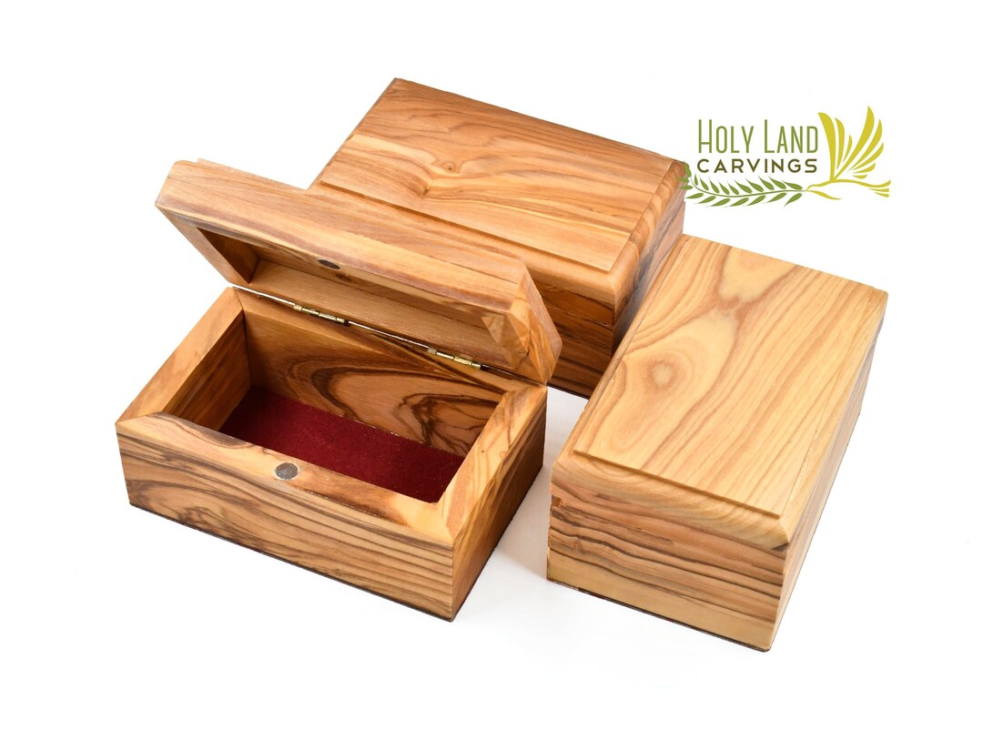 Olive Wood Box, Jewelry Box, Rosary Box, Keepsake Box Made in the Holy ...