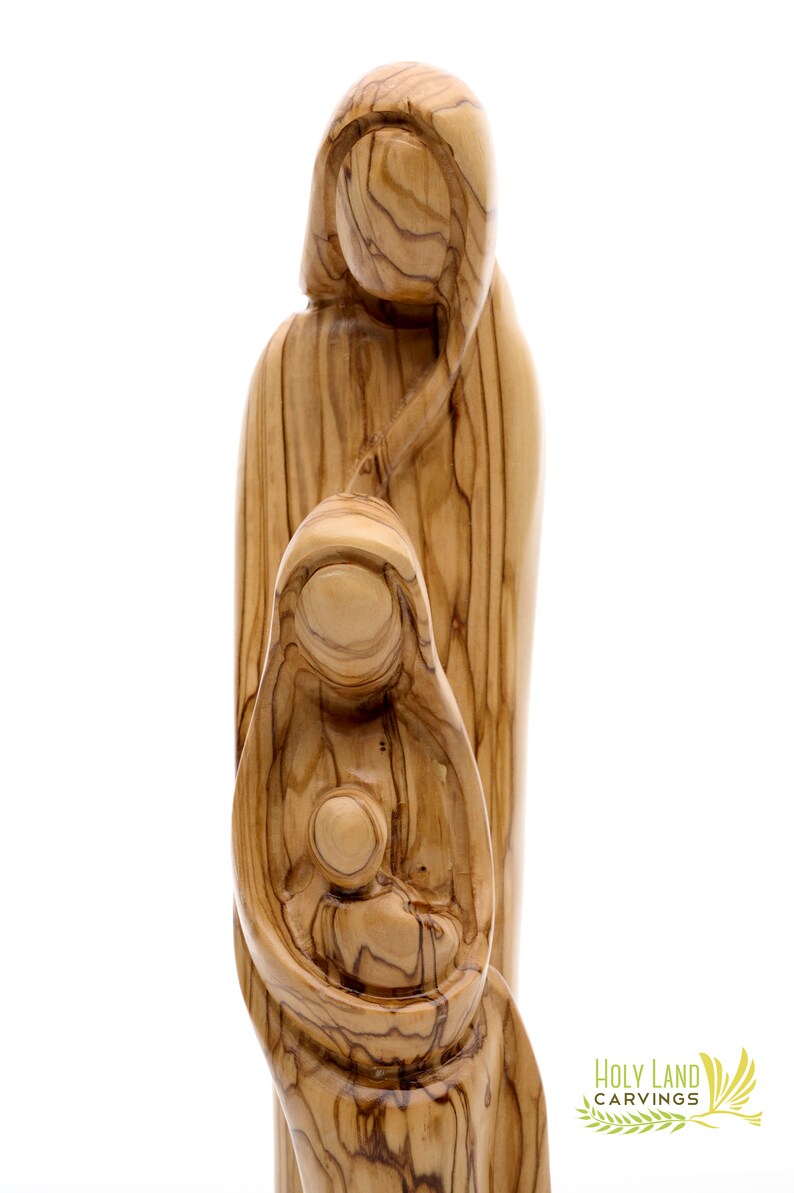 Large Holy Family Statue, Olive Wood Holy Family Figurine, Wooden Holy ...
