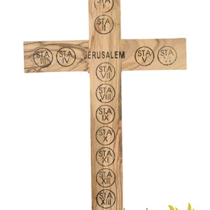 8 Inch Wooden Cross for Wall Décor | Olive Wood Crucifix Made in the ...