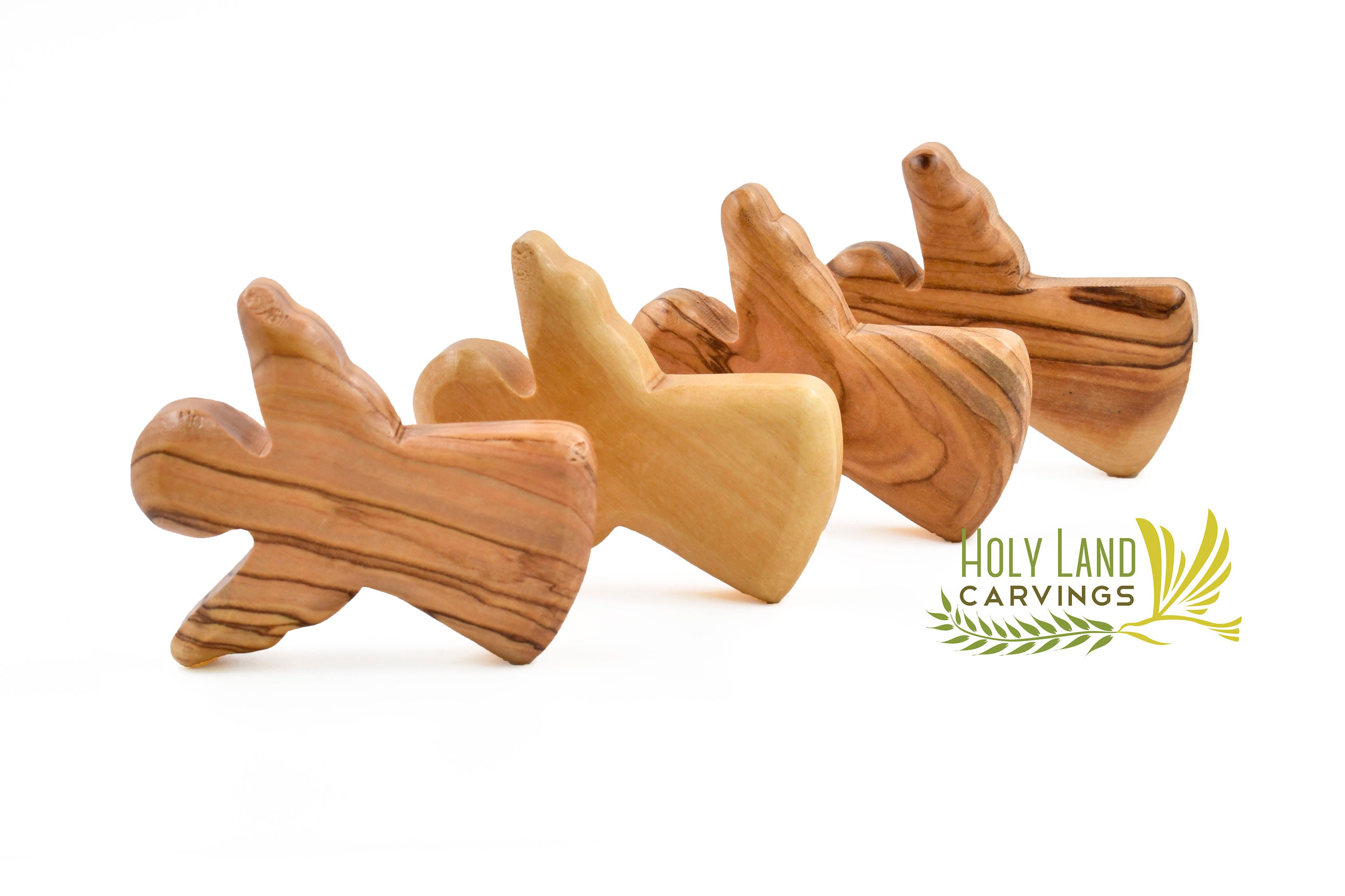 Small Olive Wood Angel Wooden Guardian Angel Magnetic or - Etsy