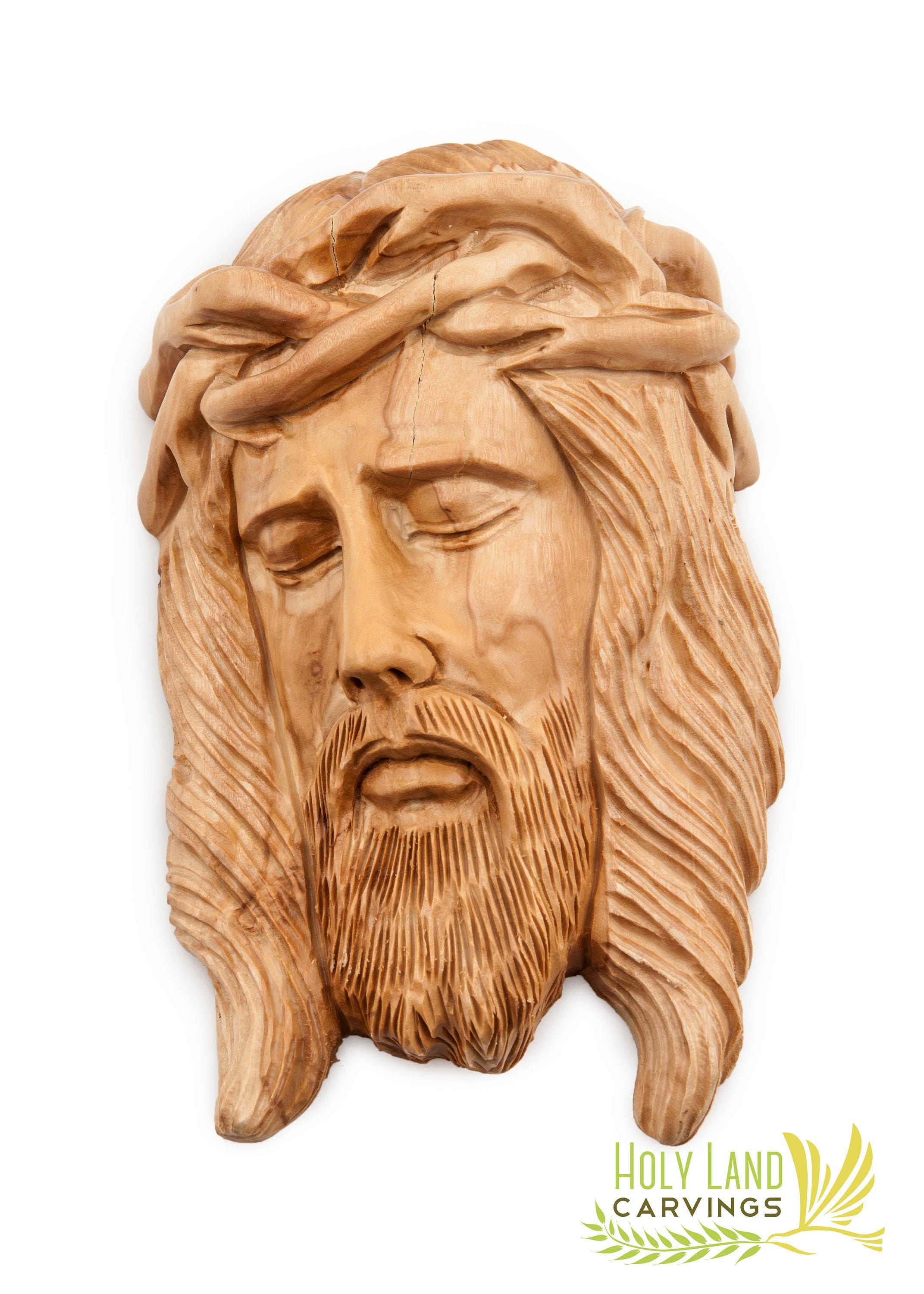Jesus Face Wall Plaque Made of Olive Wood and Hand Crafted in Jerusalem ...