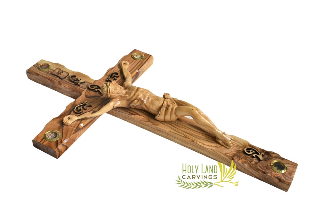 Large Wall Crucifix | 20 Inch Wooden Wall Cross Catholic Crucifix for ...