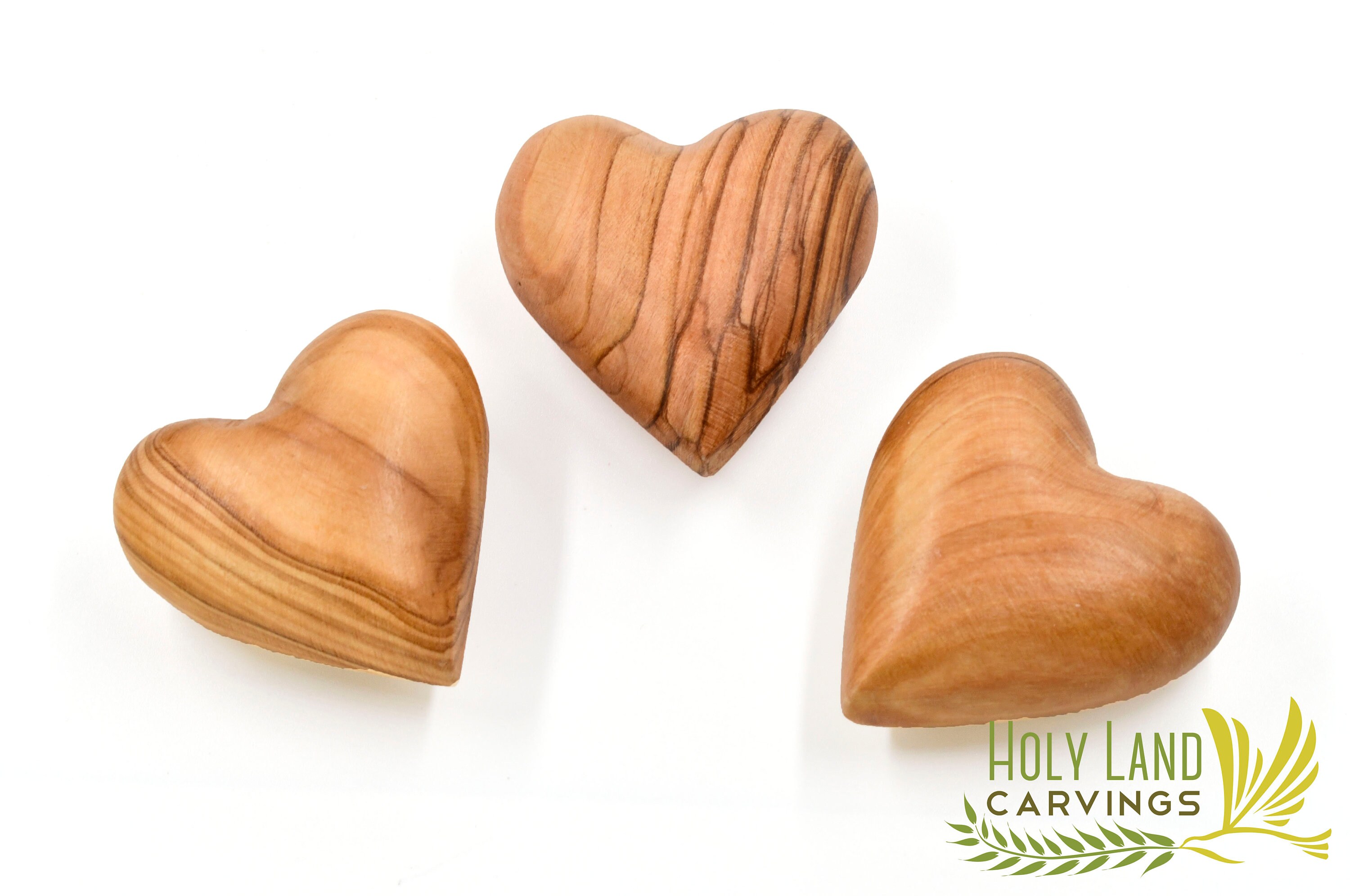Olive Wood Hearts Wooden Hearts 3D Heart Shape Hand Carved | Etsy