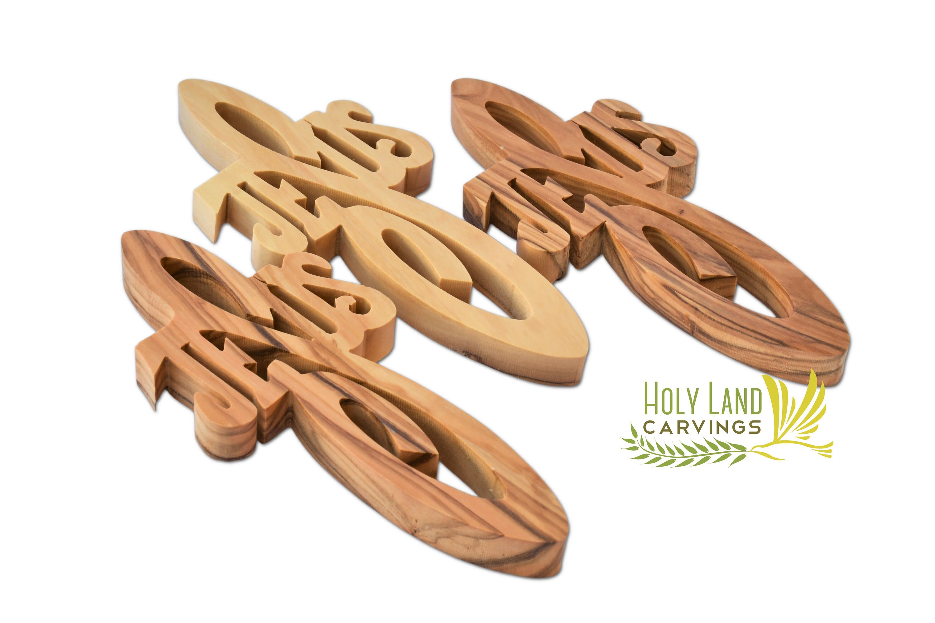 Jesus Name Cross Olive Wood Cross Jesus Cross for Wall - Etsy