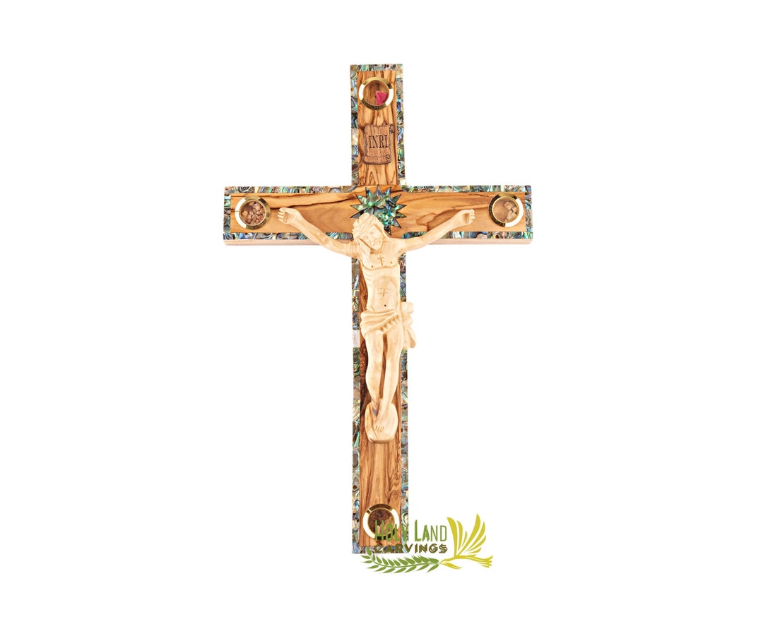 14 Inch Large Catholic Crucifix | Wooden Wall Cross | Holy Crucifix ...