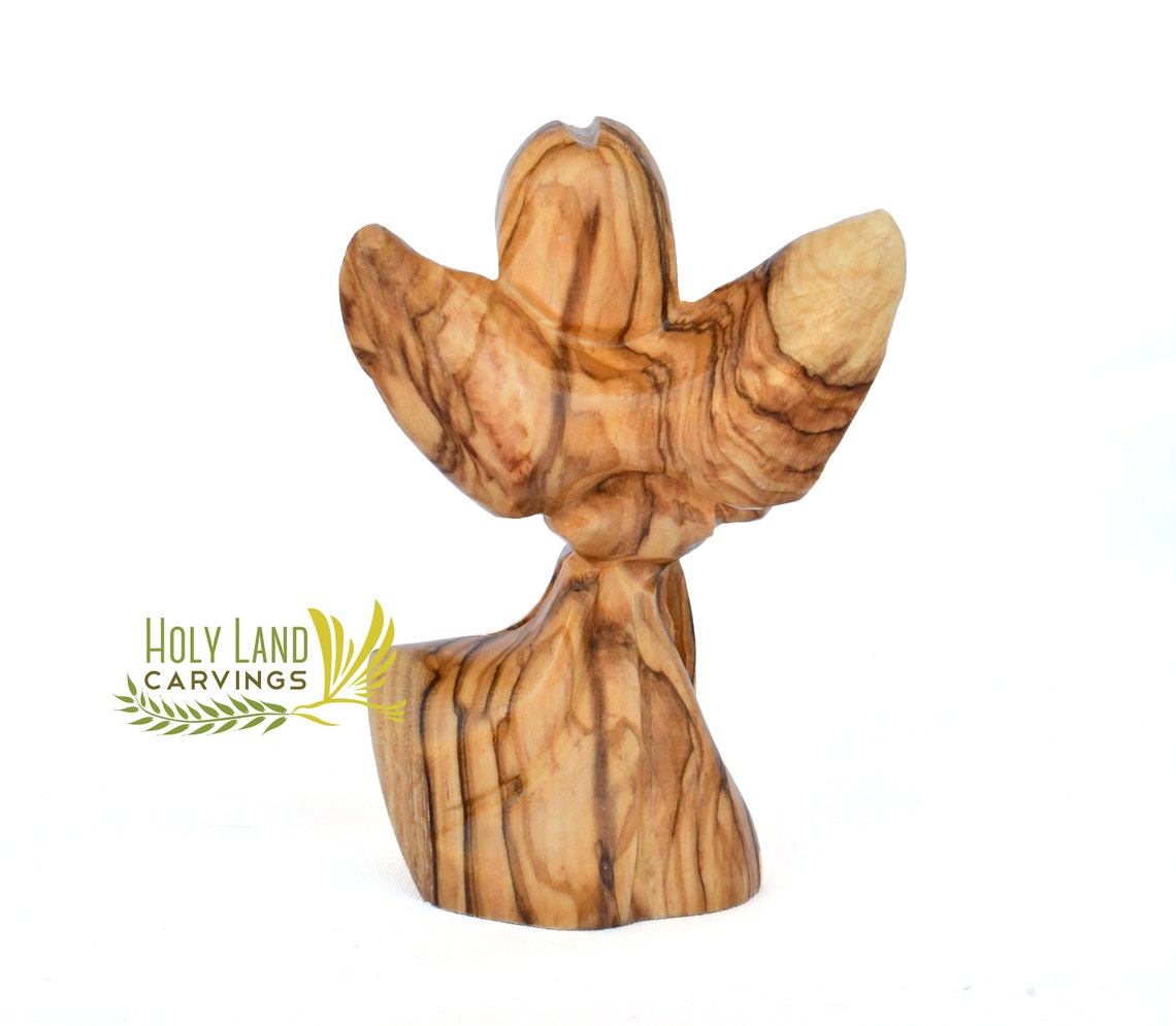 Olive Wood Angel | Small Angel Figurine | Angel Statue | Wooden Angels ...