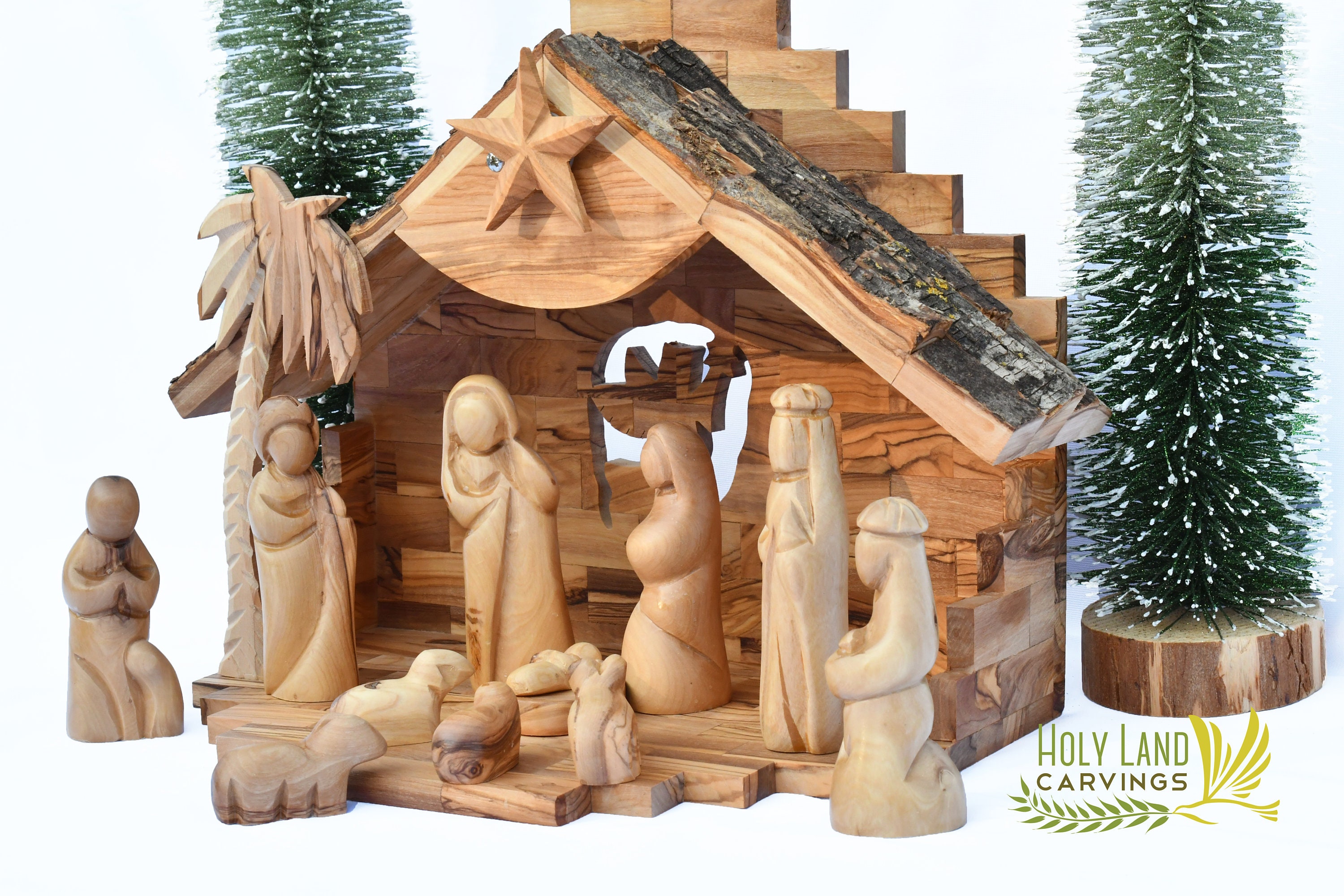 Large Nativity Set Wooden Nativity Set for Christmas Manger | Etsy