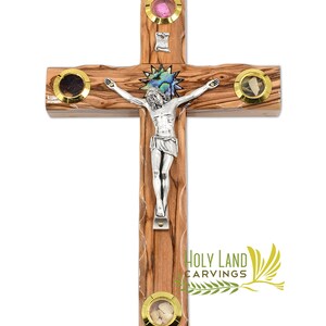 8 Inch Wooden Cross for Wall Décor | Olive Wood Crucifix Made in the ...
