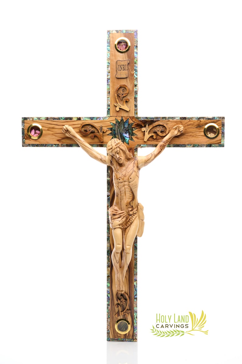 20 Inch Large Wall Crucifix Olive Wood Crucifix for Wall - Etsy