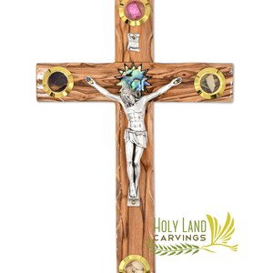 8 Inch Wooden Cross for Wall Décor | Olive Wood Crucifix Made in the ...