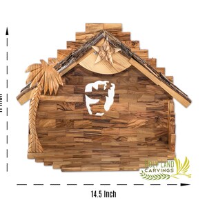 Large Wooden Nativity Set for Christmas Made of Olive Wood in the Holy ...